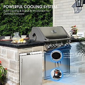 HCK Under Counter Refrigerator, Outdoor Fridge 24 Inch with Stainless Steel Door, Commercial Kitchen Food Refrigerator 5.4 Cu.Ft Capacity for Home Kitchen, Patio, Outdoor, and Food Service Use