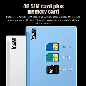Yoidesu 10.1in Tablet for Android 10, 8GB RAM 256GB ROM 128G Expandable Octa Core CPU Gaming Tablet, Dual SIM 1080x1920 IPS Screen 5G WiFi 4G Net HD Phone Call Tablet, BT GPS 20MP 8800mah
