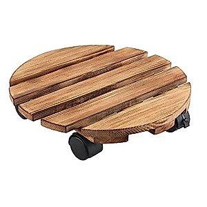 Aqur2020 Plant Caddy Plant Stand with Universal Wheels Rolling Plant Stand Moveable Heavy Duty Lockable Thickened for Indoor Outdoor (Round)