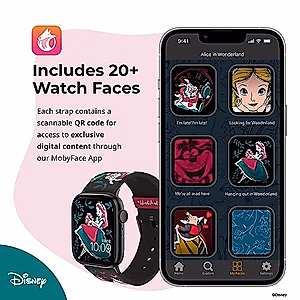 Disney Alice in Wonderland Smartwatch Band - Officially Licensed, Compatible with Every Size & Series of Apple Watch (watch not included)