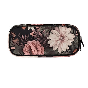 SYtrade Pencil Case Beautiful Pastel Vintage Flowers Big Capacity Pencil Pouch Office College School Makeup Bag