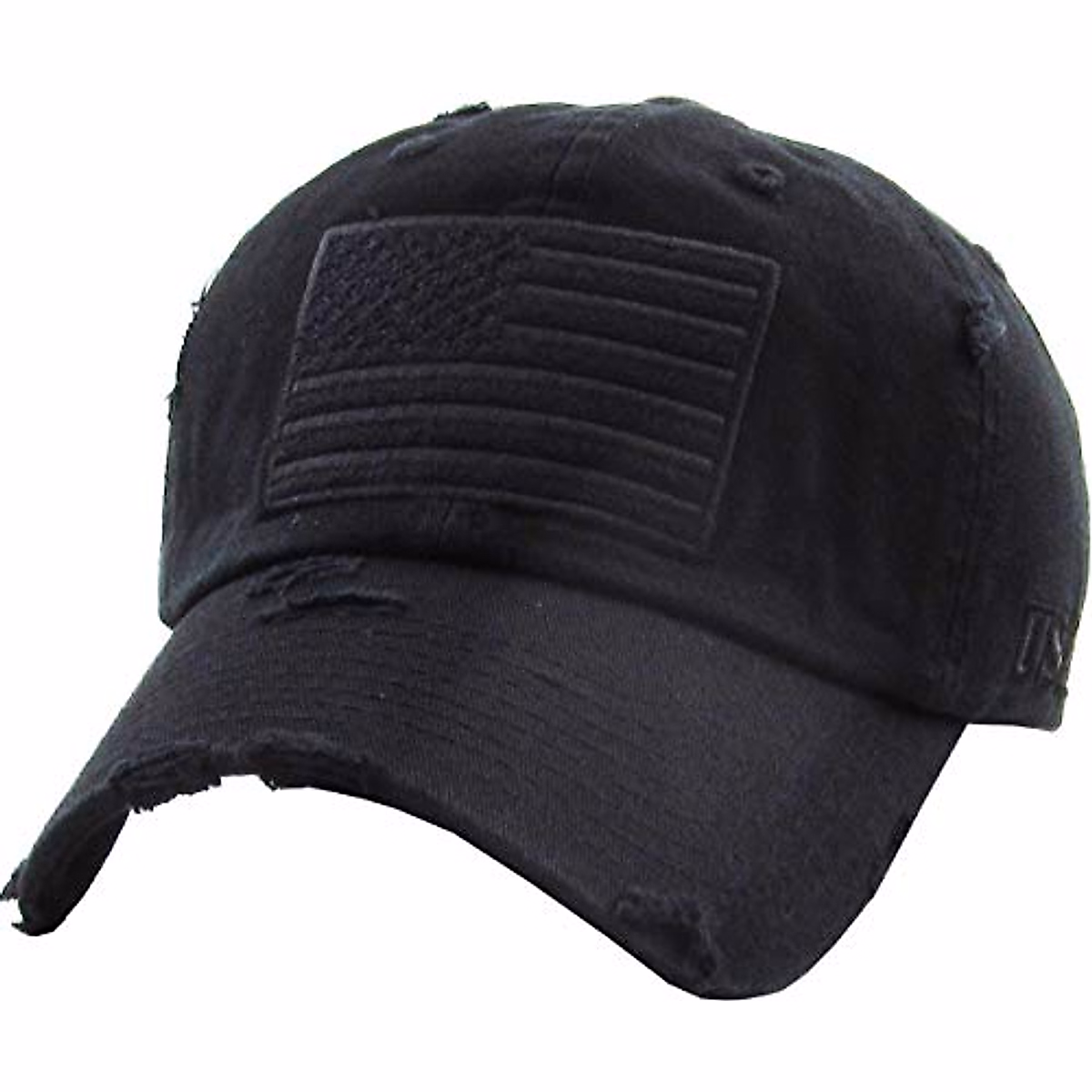 KBVT-209 BLK Tactical Operator with USA Flag Patch US Army Military Baseball Cap Adjustable