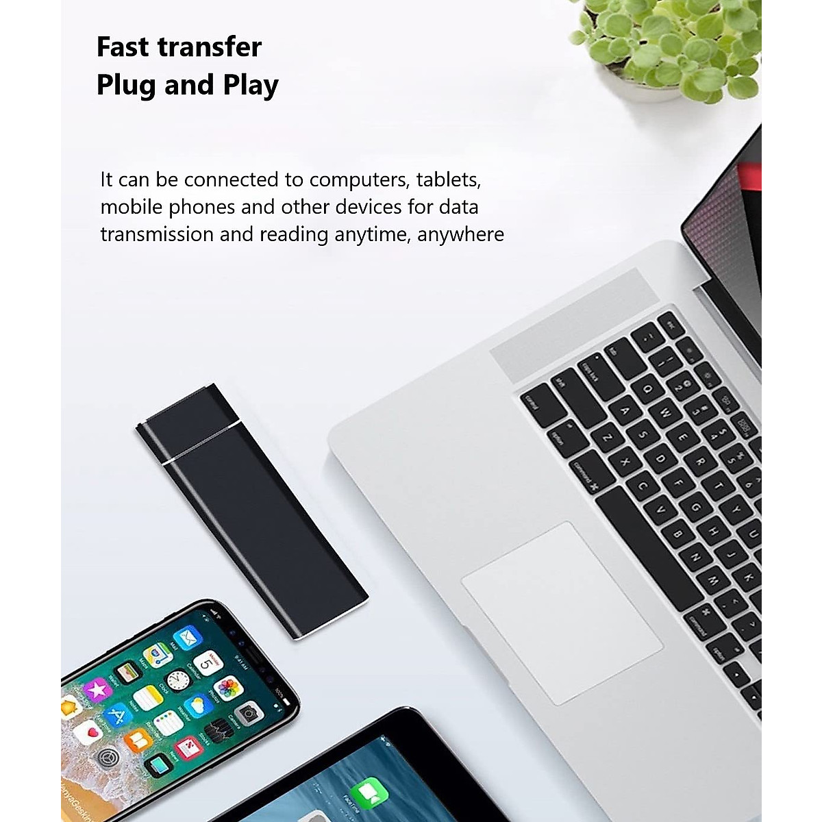 SOSOFLY New SSD Mobile Solid-State U Disk 64GB 128GB Portable Mini Mobile Solid-State Hard Disk high-Speed Read and Write U Disk (64G, Gold)