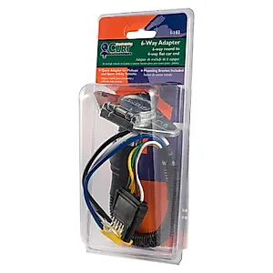 CURT 57183 4-Way Flat Vehicle-Side to 6-Way Round Trailer Wiring Adapter , Black
