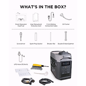EF ECOFLOW 1800W Dual Fuel Smart Generator with Both LPG and Gas Powered Support, Smart Control, for Home Battery Backup, Emergency, Applicable for DELTA Pro/DELTA Max/DELTA 2/DELTA 2 Max