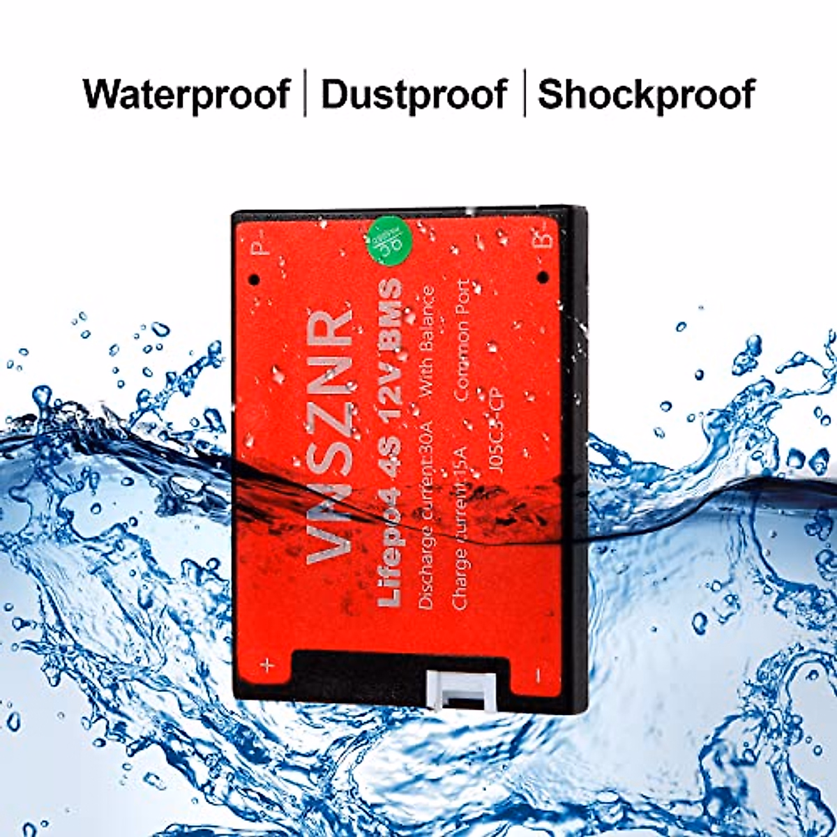 VNSZNR LiFePO4 BMS 4S 12V 30A Lithium Iron Phosphate Battery Management System PCB Protection Board with Balance Leads Wires for LiFePO4 3.2V Cells Battery Pack