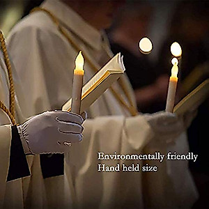 Advocator 6pcs Dripless Battery Operated Fake Flickering Led Candles with Timer (6 Hrs on 18 Hrs Off) Window Votive for Candlesticks Table Taper Candle for Halloween Christmas Festival Party