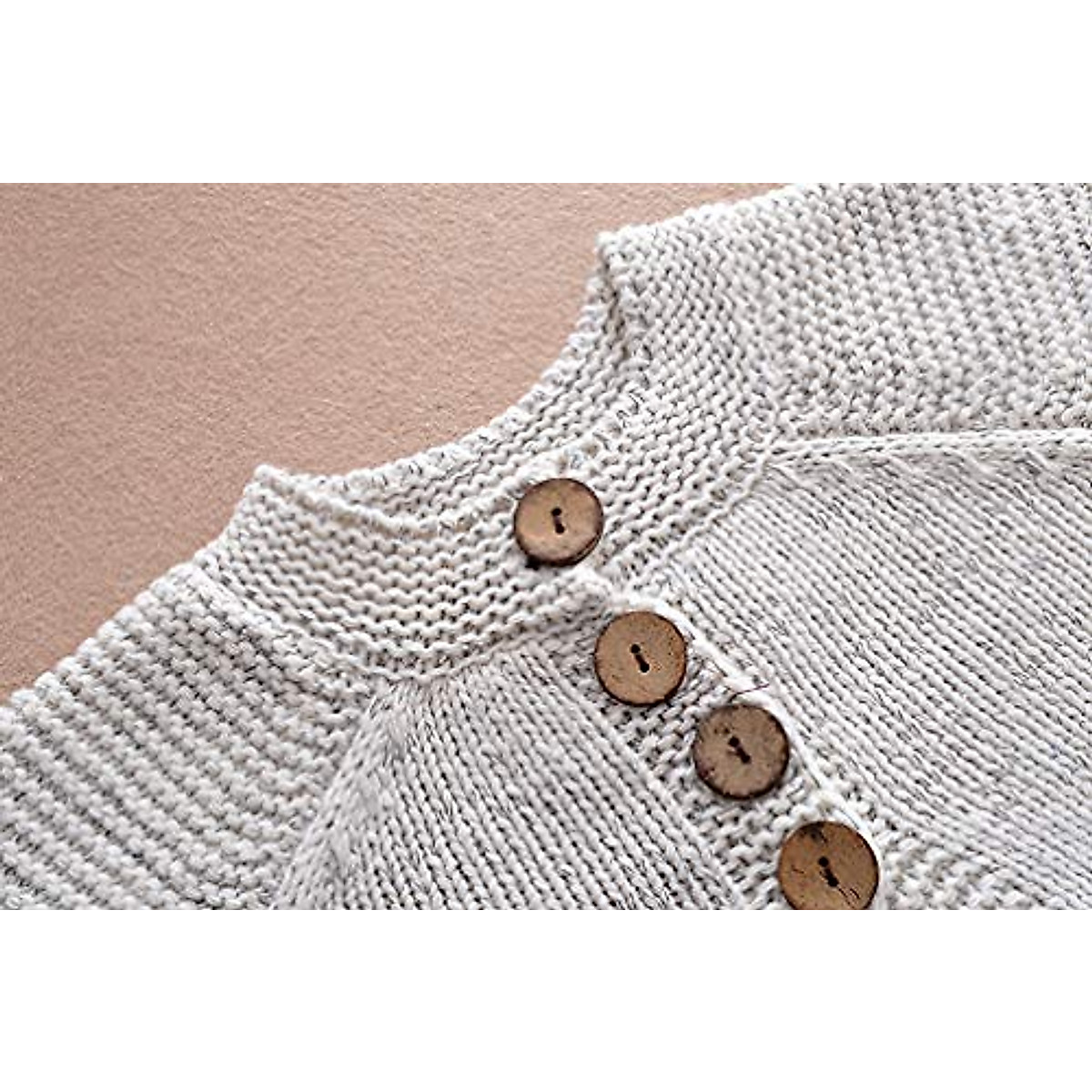 Baby Little Girls Cute Autumn Winter Button Knitted Sweater Cardigan Warm Thick Coat Jacket Clothes (Gray, 5T(4-5Years))