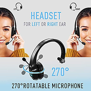 VELKPRO Wireless Headset with Microphone - Noise Canceling Headphones with Mic - On-Ear Earphones with USB Dongle for Office Work, Video Calling, Call Center - 32H Talk Time, Clear Audio Transmission