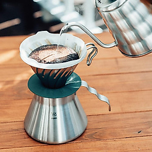 HARIO O-VDM-02-HSV V60 Metal Dripper, For 1 to 4 Cups, Silver, Made in Japan