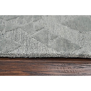 Rizzy Home | FA114B | Fifth Avenue Collection | Wool Area Rug | 8' x 10' | Grey/Gray/Rust/Blue Diamond