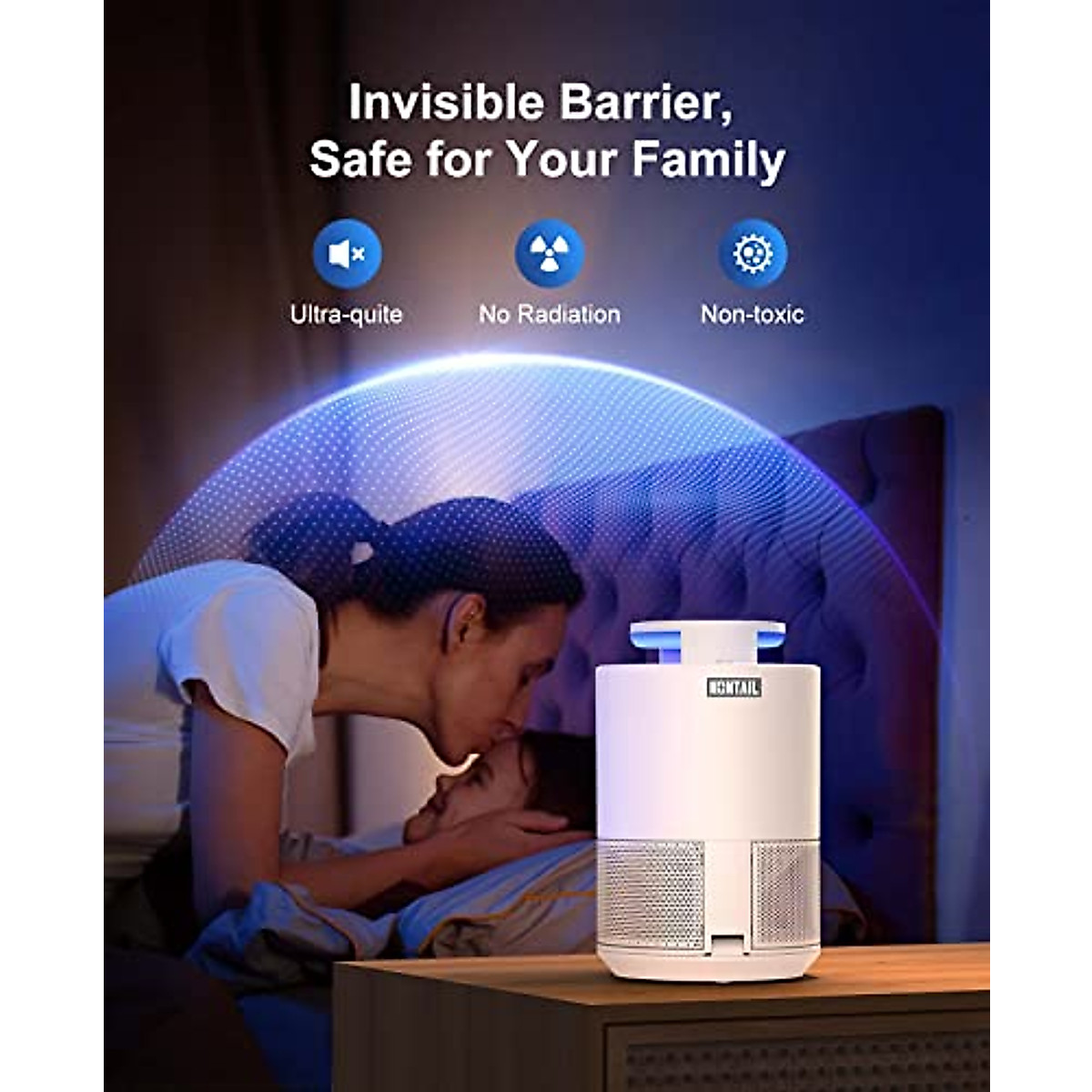 Fly Traps for Indoors, NONTAIL Indoor Fruit Fly Trap with 360°UV Light Fan, Catcher & Killer for Mosquito, Gnat, Moth, Fruit Flies, 4 Sticky Glue Boards Included