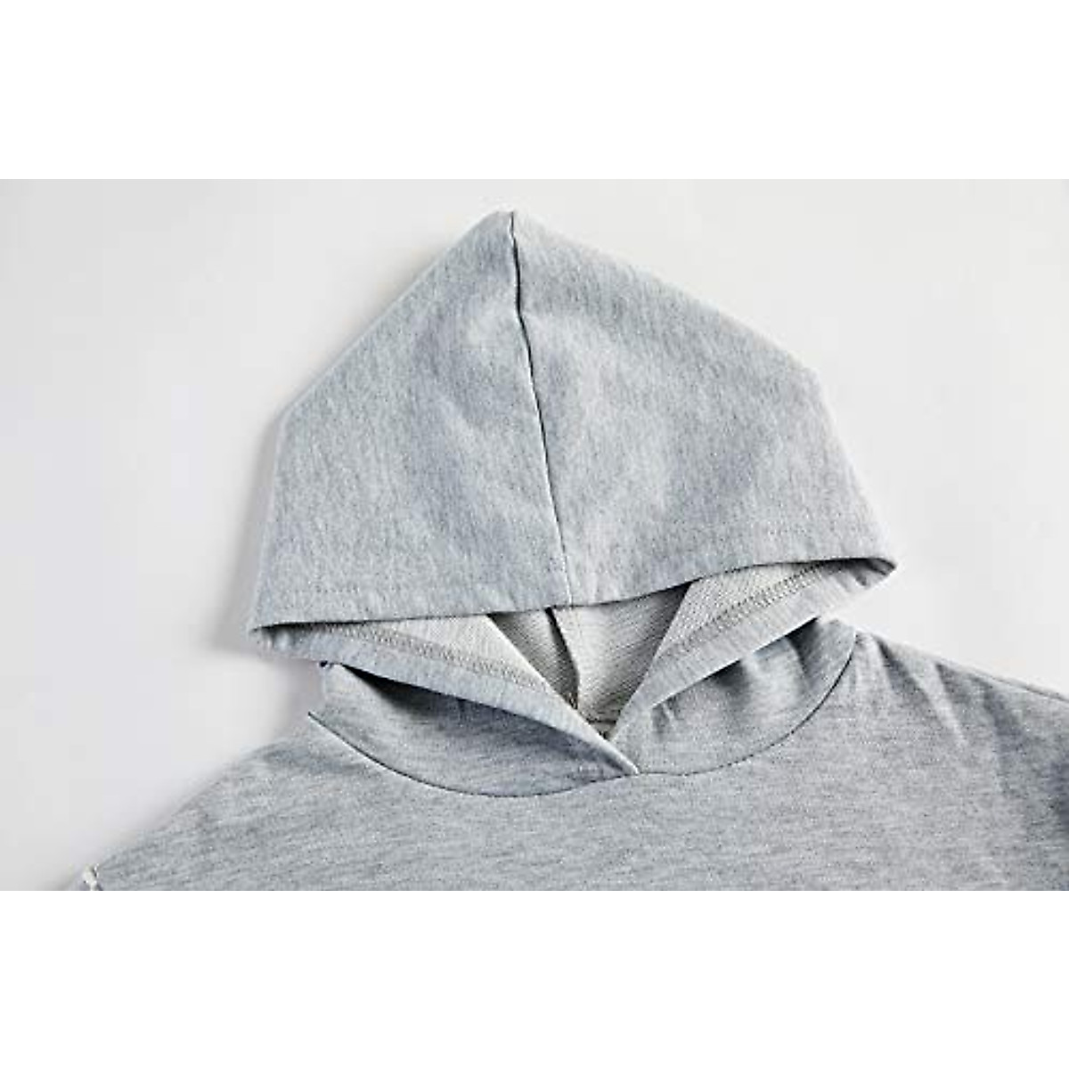 Meikulo Kids Girls 2 Piece Outfits Crop Tops Hoodies Cute Long Sleeve Fashion Sweatshirts and Solid Sweatpants 3-14 Years