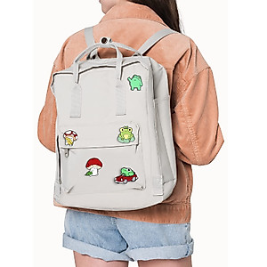 Cute Mushroom Frog Enamel Tiger Animal Pin Brooches Sets,Cartoon Lapel Badge Funny Button Cat Pins Jewelry for Backpack Cloths Hats Decorations (Frog mushroom)