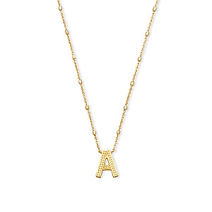 Kendra Scott Letter A Pendant Necklace for Women, Fashion Jewelry, 14k Gold-Plated Brass, Gold Metal, Letter A
