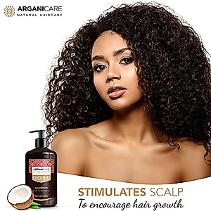 Arganicare Hydrating Coconut Oil Shampoo for Dry Hair Repair & Frizz Control - Hair Growth Shampoo for Men & Women Enriched with Organic Argan Oil, Witch Hazel, and Chamomile | 13.5 fl Oz