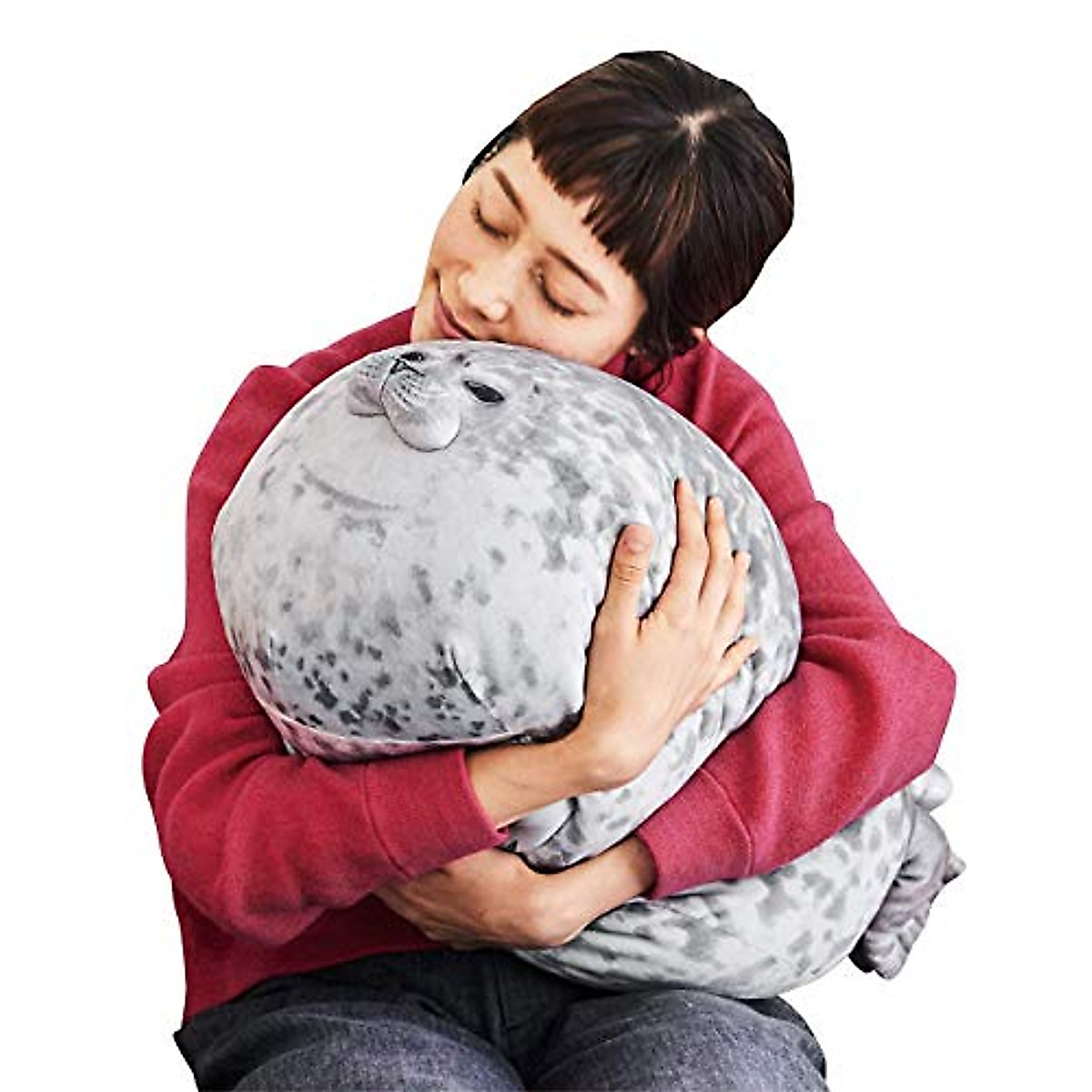 FJZFING Chubby Blob Seal Pillow, Stuffed Cotton Plush Animals Toy Cute Ocean Plush Pillows (X-Large (31.5 in)) 1