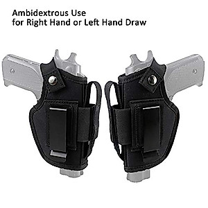 Depring Concealed Carry Holster IWB OWB Holster with Magazine Slot for Right and Left Hand Draw Fits Subcompact to Large Handguns Version 2.0