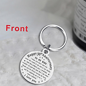 TANWIH 30th Wedding Anniversary Keychain Gifts for Wife, Best Wife Since 1994, 30 Year Anniversary Decoration for Women
