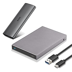 SSK Bundles 1TB Portable External SSD with 550MB/s Transfer Speed Aluminum 2.5" Hard Drive Enclosure USB C 3.1 Gen 2(6Gbps). Buy These Two Together and has a Very Attractive Price.You Can't Miss n