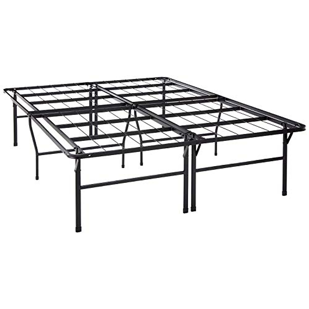 Best Price Mattress 18 Inch Metal Platform Beds w/Heavy Duty Steel Slat Mattress Foundation (No Box Spring Needed), Queen, Black