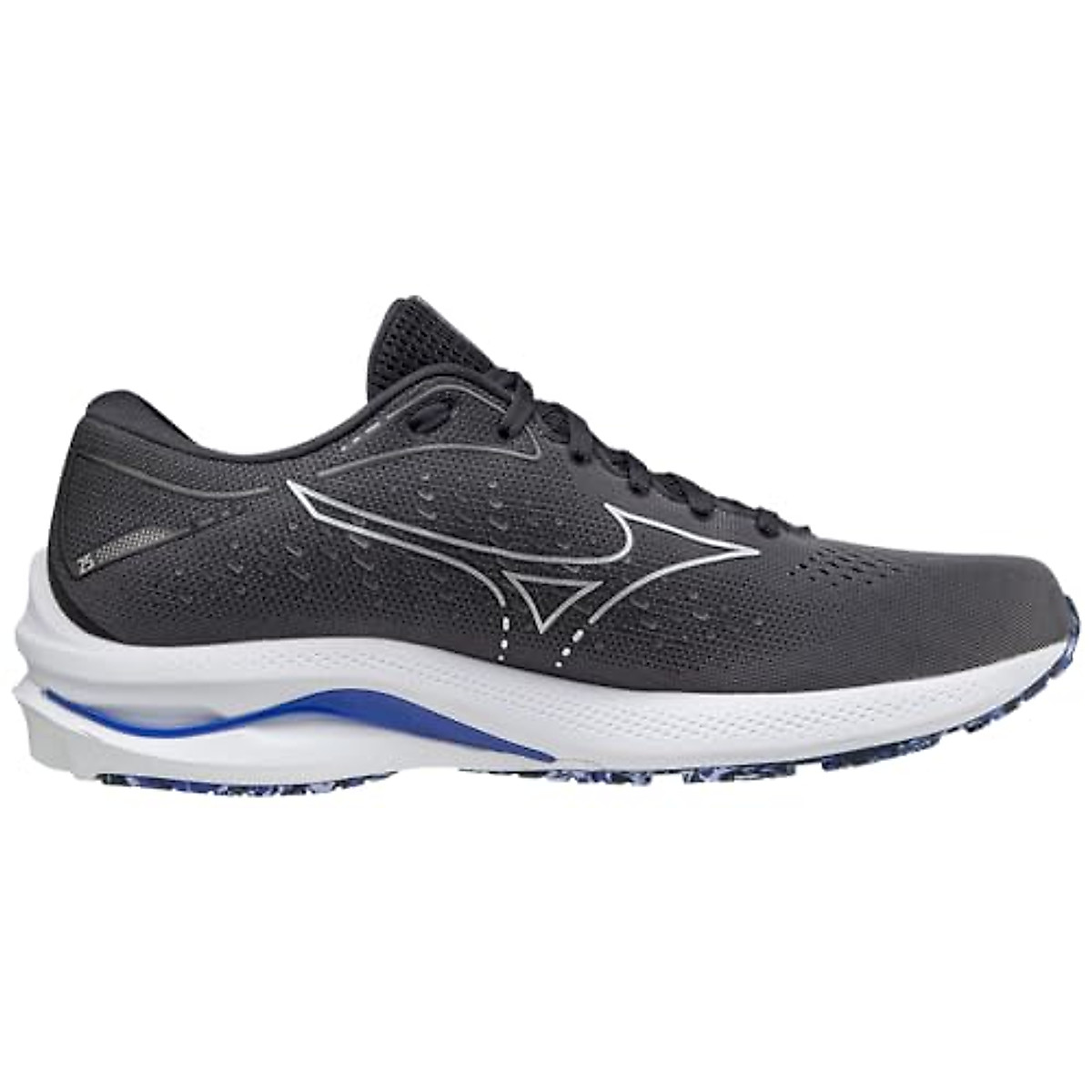Mizuno Men's Wave Rider 25 | Neutral Support Running Shoe |Eco Friendly Materials | Obsidian | US 12