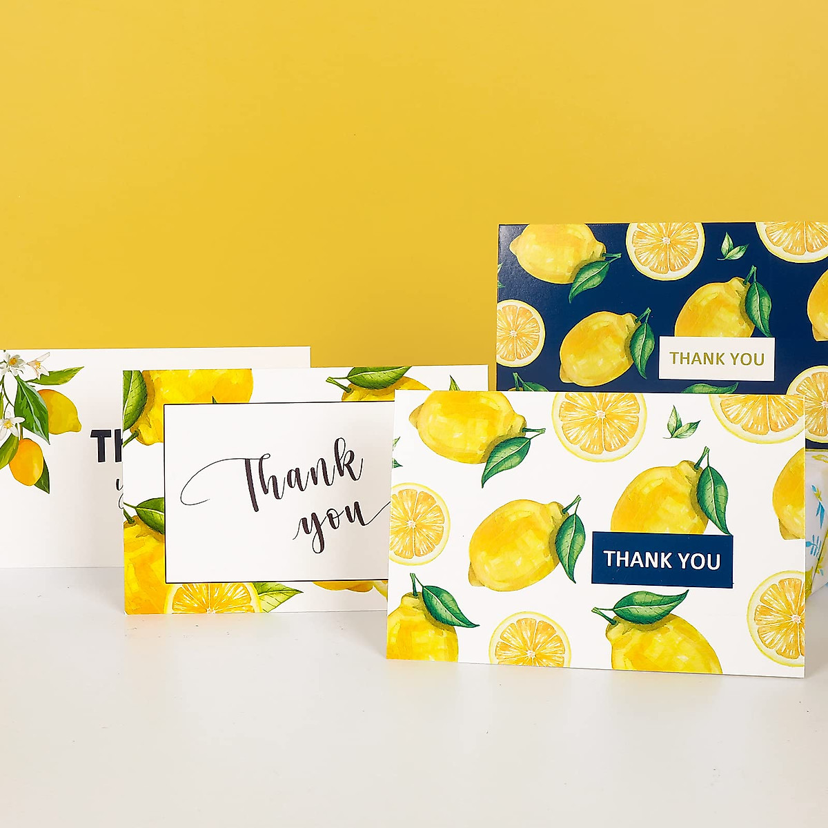 AnyDesign Lemon Thank You Cards Bulk 36 Pack Summer Thank You Cards with Matching Seal Stickers White Envelopes for Wedding, Baby Shower, Bridal Party and All Occasions