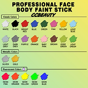CCBeauty Light Grey Face Body Paint Stick, Grease Gray Face Paints, Cream Grayscale Foundation Makeup, Waterproof Hypoallergenic for Halloween Corpse Bride Zoombie Marceline Cosplay Costume Parties
