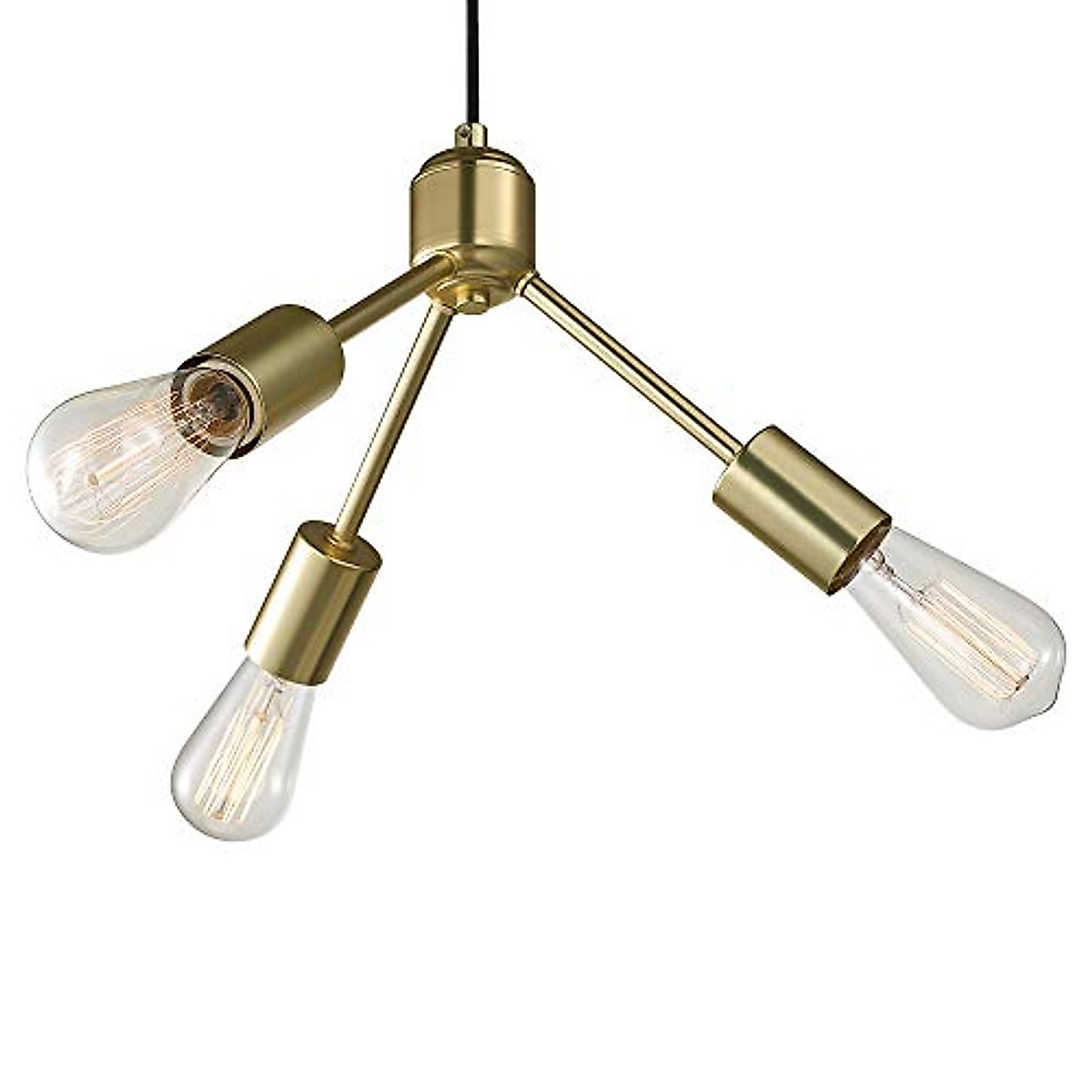 Globe Electric Novogratz x Globe Wyatt 3-Light Chandelier, Gold, Matte Black Cloth Cord 60753