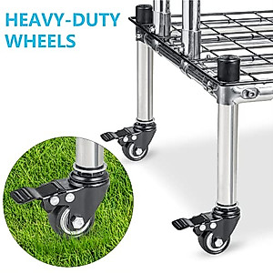 Balaipor Stainless Steel Garden and Yard Tool Organizer Tower Rack Storage Holder with Wheels for Garage, Garden, Shed (Floor Standing)