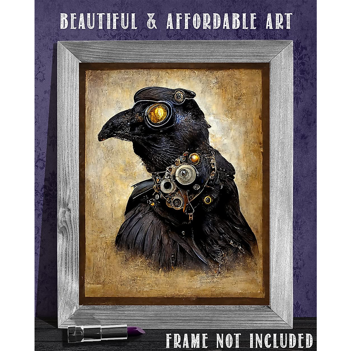 Steampunk Raven - 11x14 Unframed Wall Art Print - Makes a Perfect Home Conversational Piece and Gift