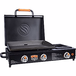 Blackstone 1860 On The Go Range top Combo with Hood & Handles Heavy Duty Flat Top BBQ Griddle Grill Station for Kitchen, Camping, Outdoor, Tailgating 22 inch Black