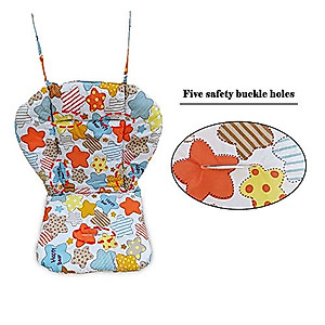High Chair Pad, Baby/highchair/seat Cushion/Breathable Seat Pad，Comfortable and Soft, Suitable for The High Chair and Stroller in The Picture(Colored Stars Pattern)