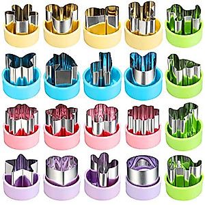 Magigift 1.5" Vegetable Cutter Shapes Set - Mini Cookie Cutters Fruit Cookie Pastry Stamps Mold for Kids Baking and Food Supplement Tools Accessories (20pack)