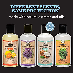 CLARK'S Coconut Cutting Board Oil - Refined for Kitchen Countertops - Butcher Blocks - Wooden Bowls - Clark's Cutting Board Oil - Seals Wood - Food Safe - No Mineral Oil - Clark Brush Compatible