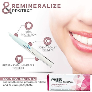 Whiter Image Remi-Paste Desensitizing and Remineralizing Toothpaste Pen with Potassium Nitrate for Sensitive Teeth, Whitening Aftercare + Enamel Repair