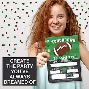 Hadley Designs 25 Football Birthday Invitations for Boys Football Party Invitations for Boys - Football Birthday Party Invitations for Boys, Party Invites Kids