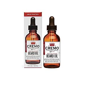 Cremo Unscented Revitalizing Beard Oil, Restores Moisture, Softens and Reduces Beard Itch for Facial Hair of All Lengths, 1 Oz