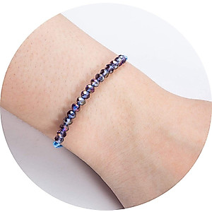 KGBNCIE 11th Birthday Gifts Bracelet for Girls 11 Crystal Beads for 11 year old Girl Adjustable Jewelry Gift for Her