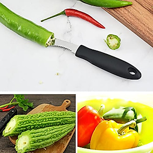 Sihuuu Jalapeno Pepper Corer -Stainless Steel Chili Core Deseeder for Chili,Banana,Bell Peppers,Zucchini,Cucumber