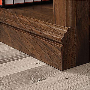 Pemberly Row Contemporary 5-Shelf Tall Wood Bookcase in Grand Walnut