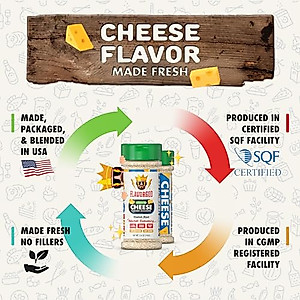 Flavor God Cheese Flavored Seasoning Mix, 2 Bottles, Premium All-Natural Spice Blend for Chicken, Seafood, Vegetables, Eggs, Ravioli, Tacos, & Pasta - Kosher, Dairy-Free, Gluten-Free, Keto Friendly