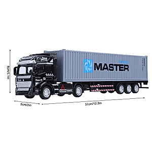 Container Truck Model, 1: 48 Alloy Toy Highly Simulation Children Car Toys Vehicle(Grey)