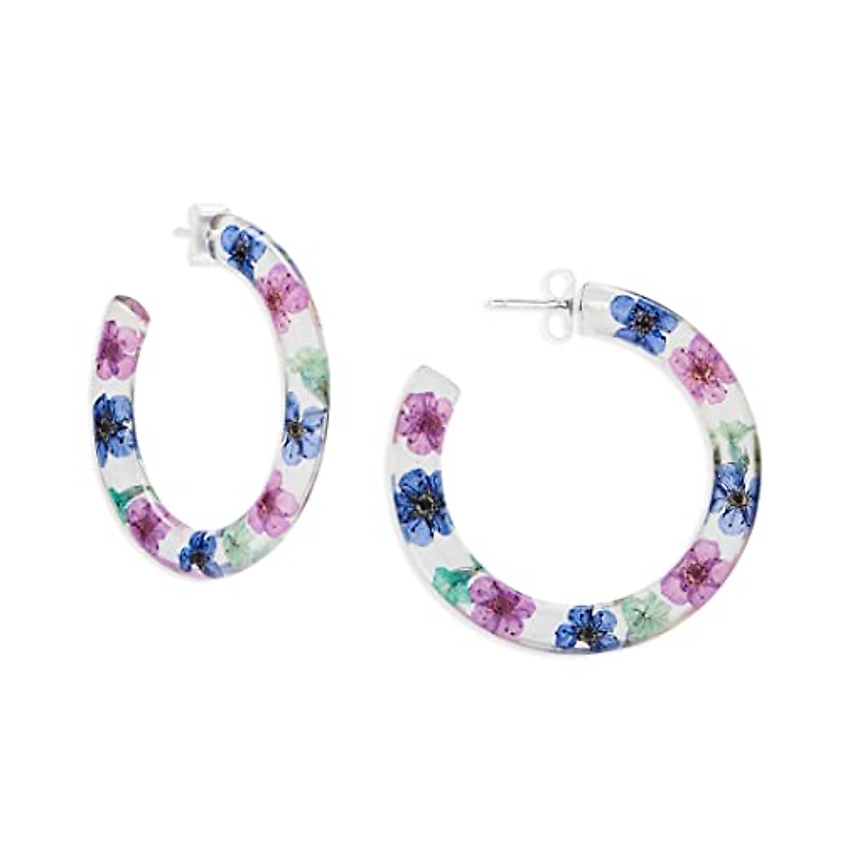 Lucky Brand Dried Flower Hoop Earrings