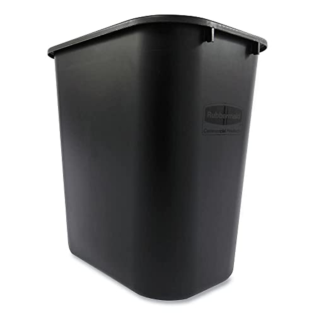 Rubbermaid 295600Bk Deskside Plastic Wastebasket, Rectangular, 7 Gal, Black