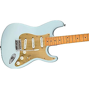 Squier 40th Anniversary Vintage Edition Stratocaster Electric Guitar, with 2-Year Warranty, Satin Sonic Blue, Maple Fingerboard