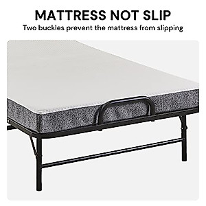 SunsGrove Folding Bed with Mattress Twin Size, 75" x 38", Rollaway Bed Storage Cover Included. Roll Away Bed with 5" Memory Foam Mattress, Portable Foldable Fold up Guest Bed for Adults (Twin)