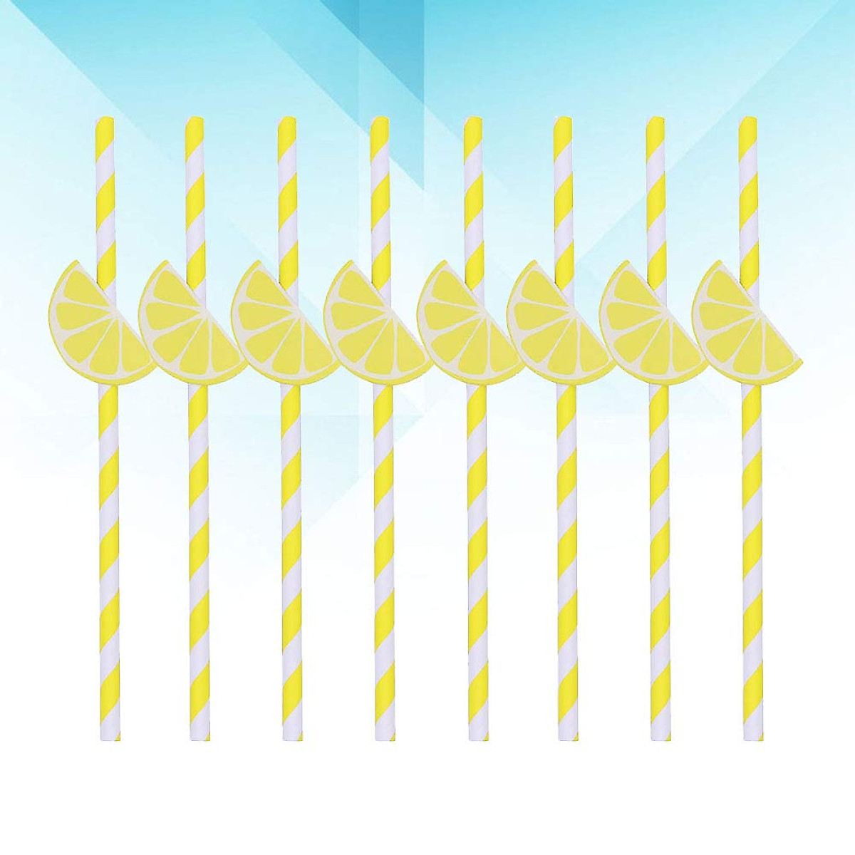 Cabilock Delicate 30pcs Hawaii Lemon Party Straws Fruit Paper Straws Party Supplies for Drinking
