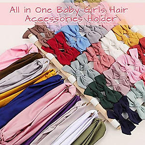 OAOLEER Baby Headband & Bow Holder for Girls Hair Bows, Hanging Baby Headbands Organizer Storage Newborn Headband Holder for Wall, Room, Door or Closet (1Pcs White)