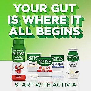 Activia Probiotic Dailies Strawberry and Blueberry Lowfat Yogurt Drinks, Delicious Daily Probiotic Yogurt Drinks to Help Support Gut Health, 8 Ct, 3.1 FL OZ